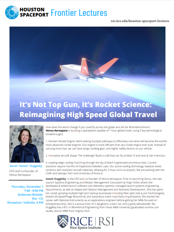 It's Not Top Gun, It's Rocket Science: Reimagining High Speed Global Travel | Rice Space ...